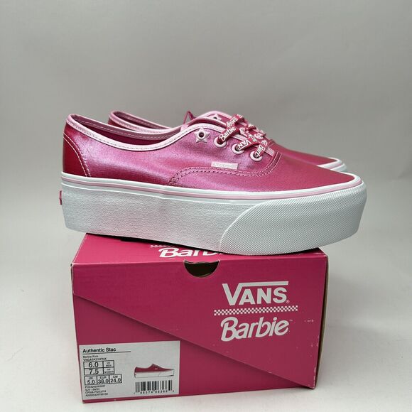 Vans | Shoes | Vans X Barbie Authentic Stac Platform Hot Pink White 223 ...